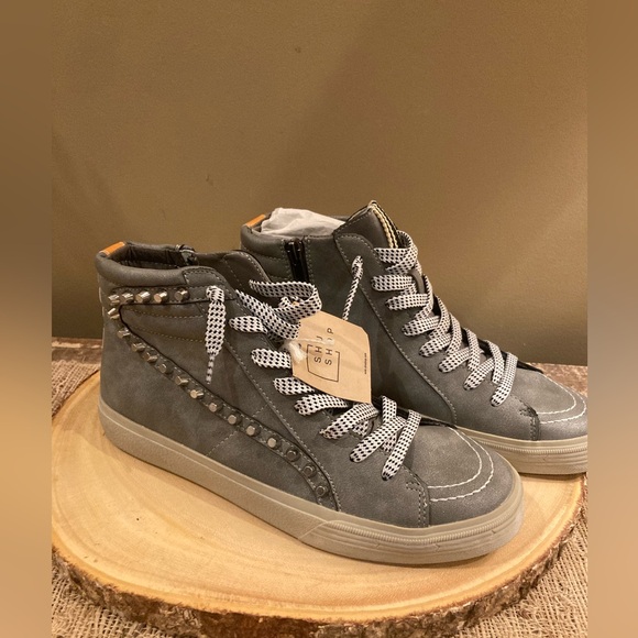ShuShop | Shoes | Shu Shop Womens Roxie High Top Studded Sneakers ...